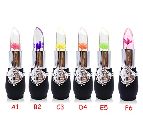❀ Euone s ❀,Beauty Bright Flower Crystal Jelly Lipstick Magic Temperature Change Color Lip