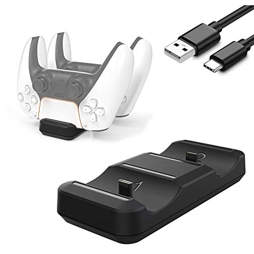 #0EJ6n6 Led Controller Charger Cradle for Ps5 Gamepad 2 USB Charging Stand Station Dock
