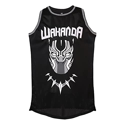 #1 Black Wakanda T'Challa Movie Basketball Jersey Men Black (XX-Large, Black)