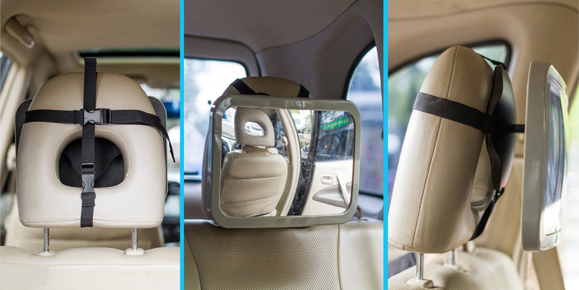 #1 Back Seat Mirror - Baby & Mom Rear View Baby Mirror - Easily Watch Your Precious Child in-Car - Adjustable, Convex and Shatterproof Glass