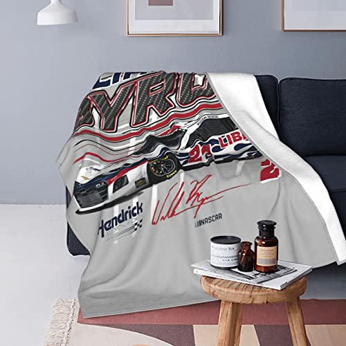 #24 William Byron Throw Blanket 60x50 inch Flannel Soft Blanket for Sofa Bed Office Weighted Blanket - Plush Thick Fuzzy Comfort