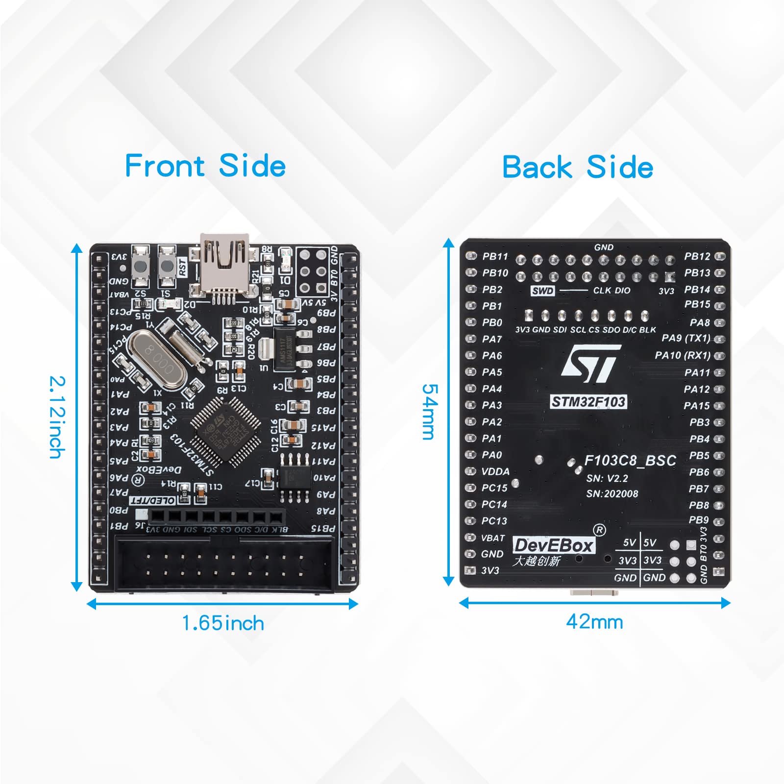 000 EC Buying STM32F103C8T6 Development Board Chip Carriers namely STM32 Core Board Embedded ARM Cortex-M3 32-Bit RISC Processor, STM32 Learning System Board Microcontroller Interface