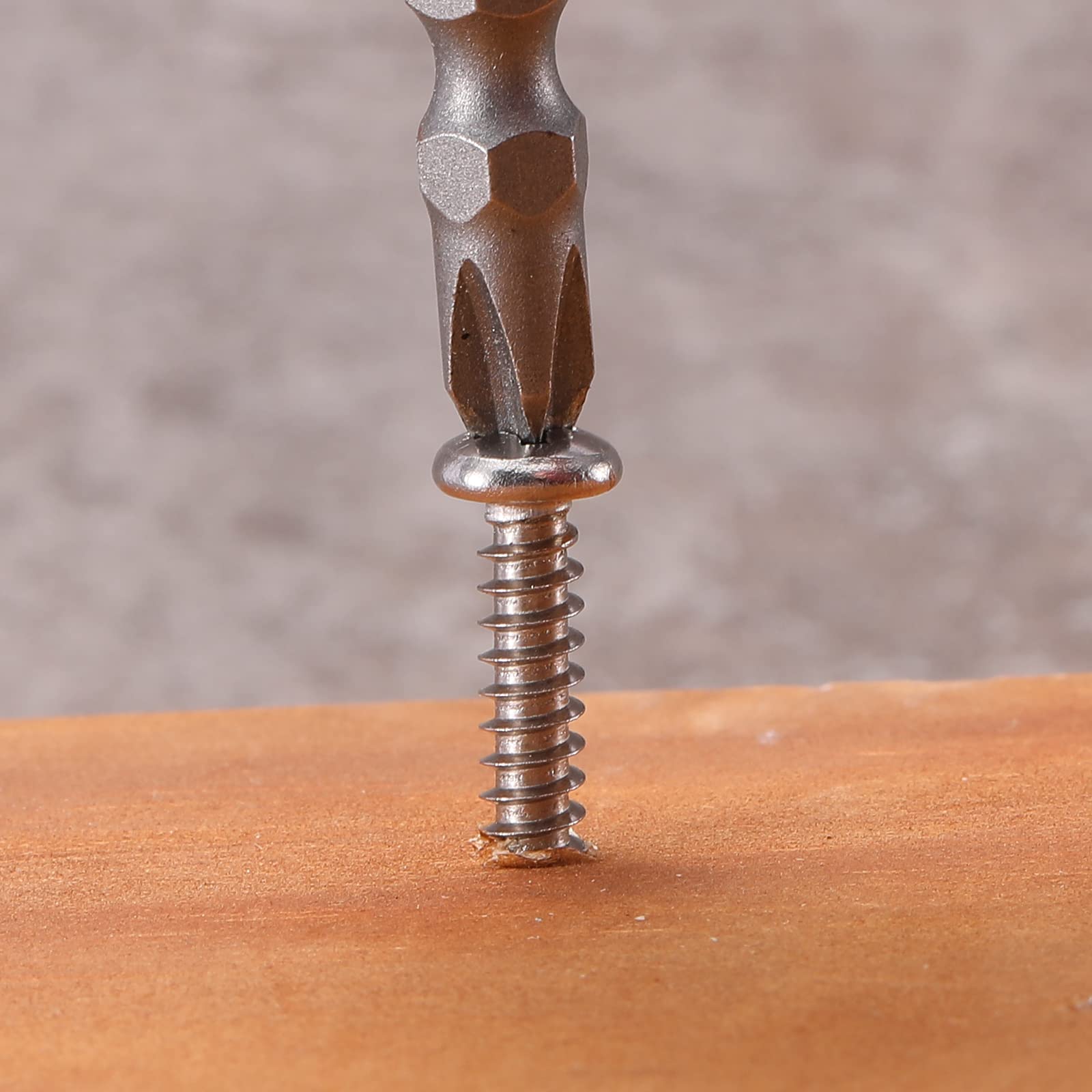 #4 x 3/4" Wood Screw 100Pcs 18-8 (304) Stainless Steel Pan Head Fast Self Tapping Drywall Screws by SG TZH