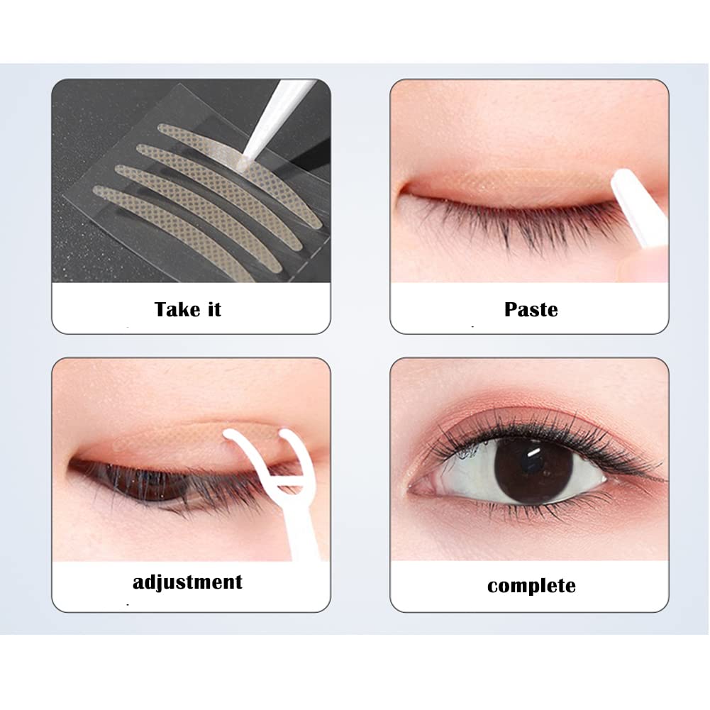 1200 PCS Invisible Eyelid Tape Stickers, Single Side Sticky, Eyelid Lifter Strips for Droopy Hooded Eyes, Eyes Makeup, Uneven Mono-eyelids