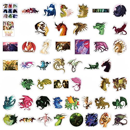 100 Pack Wings of Fire Stickers for Water Bottle,Cute Cartoon Vinyl Waterproof Sticker for Laptop,Skateboard,Phone Case,Car Decals Gifts for Kids Teens Adults for Party Favors Supplies Decor