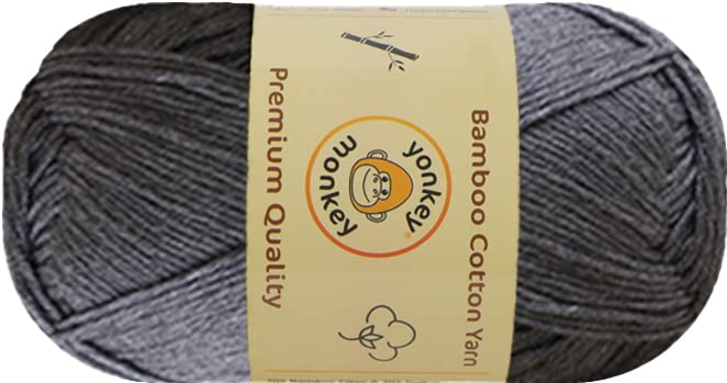 10-Pack of Yonkey Monkey Fingering Weight Yarn - Rayon Made from Bamboo and Cotton Blend - Softest Quality for Crocheting and Knitting - Lightweight and Breathable - 500 Grams Total (Storm 9038)