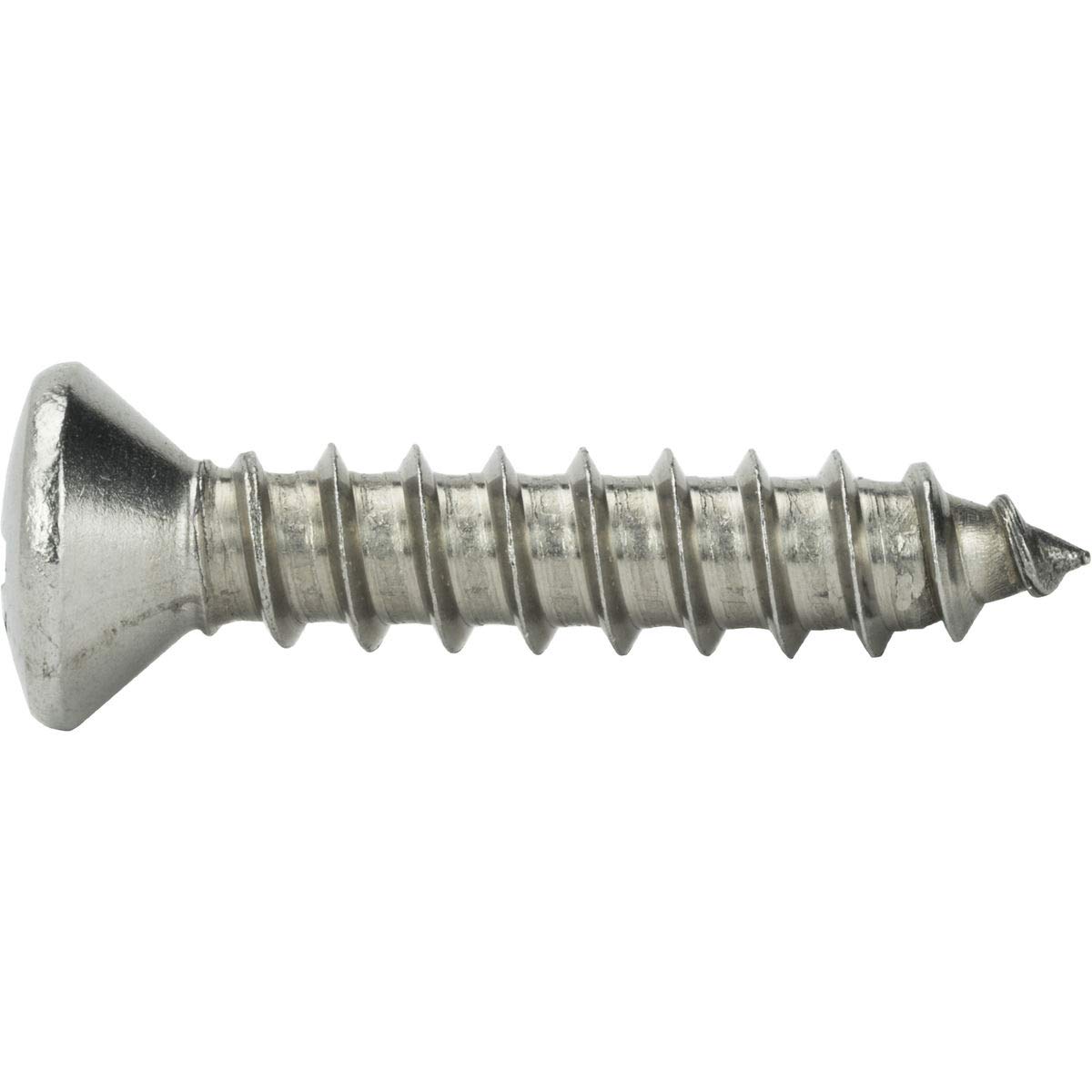 #10 x 1-3/4 Self Tapping Sheet Metal Screws Oval Head Stainless Steel Qty 50
