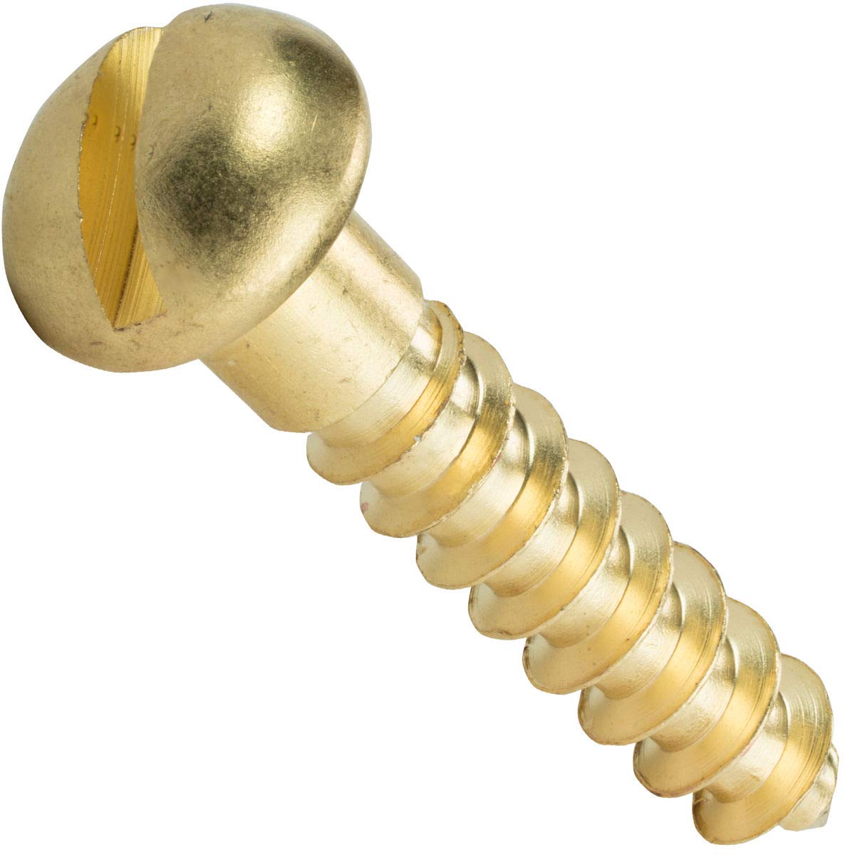#8 x 1 Brass Round Head Wood Screws Slotted Drive Qty 100