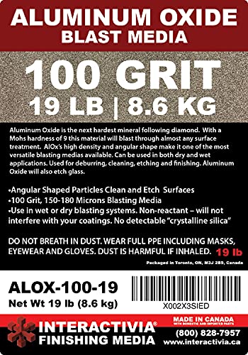 #100 Aluminum Oxide - 19 LBS - Medium Sand Blasting Abrasive Media for Blasting Cabinet and Blasting Guns.
