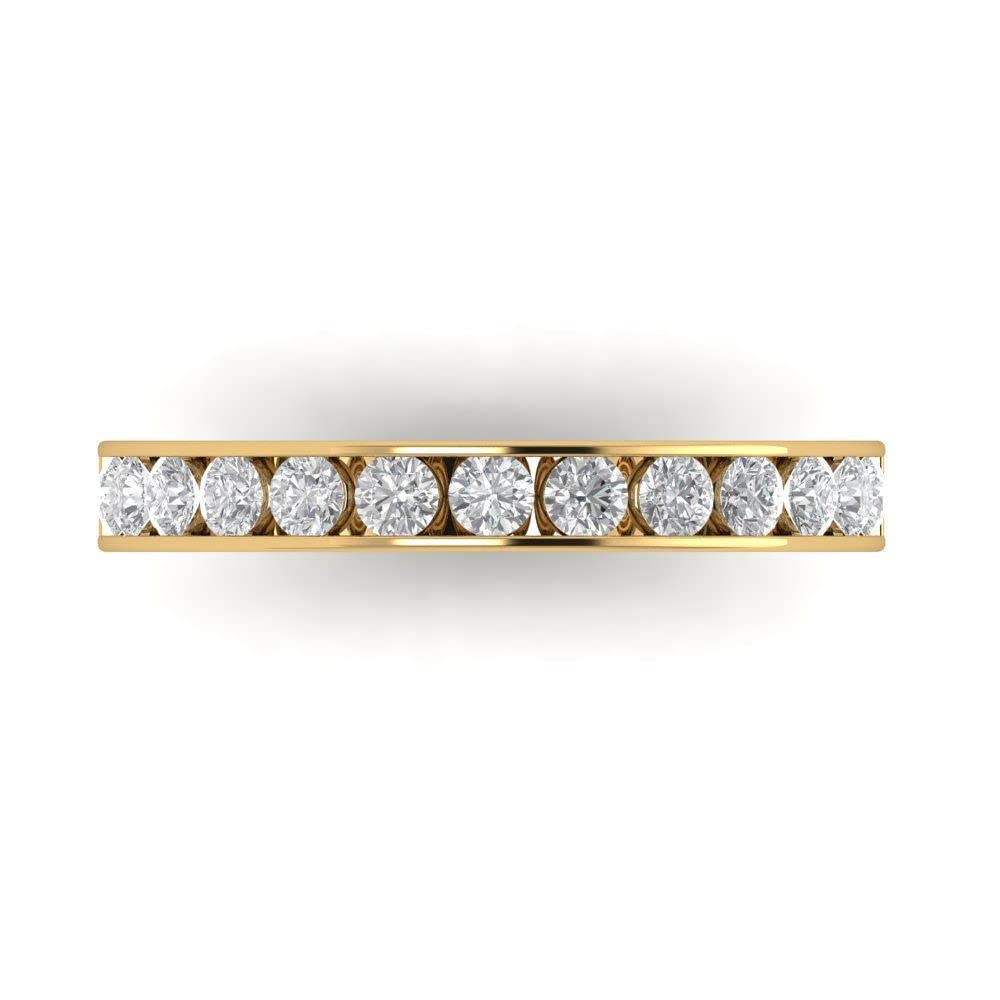 0.39 ct Round Cut Clear Simulated Diamond 14k Yellow Gold Stackable Wedding Engagement Promise anniversary Band Sz 6