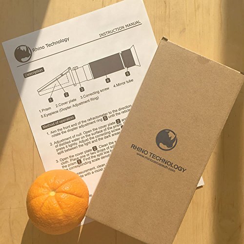 0 to 32% Brix Hand Held Refractometer(Teflon Coating)with Automatic Temperature Compensation, Rhino Handheld Refractometer with a Portable Holster