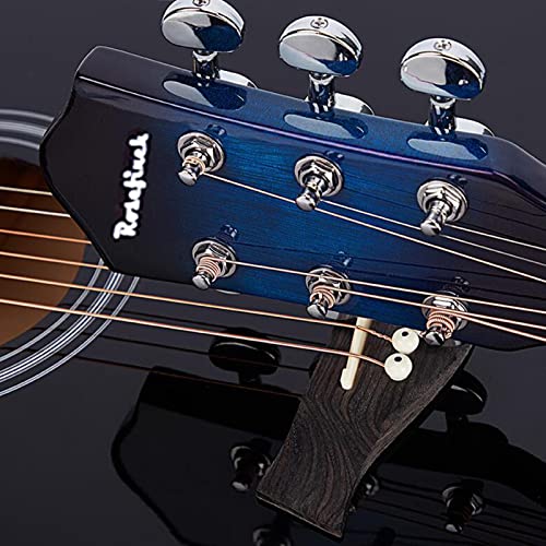 【US Warehouse】Acoustic Guitar Beginner 4/4 Full Size 41 inch Cutaway Grand Adult Starter Bundle Kit Gig Bag Strap Tuner Capo Pickguard String 4 Picks Cloth Right Hand Blue