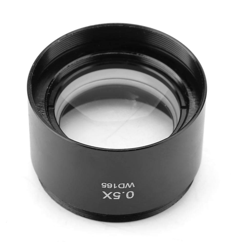 0.5X Auxiliary Objective Lens,Stereo Microscope Objective Lens,Microscope Objective Lens for Industry Video Microscope,48mm Mounting 0.5X Objective Lens,Double The Magnification