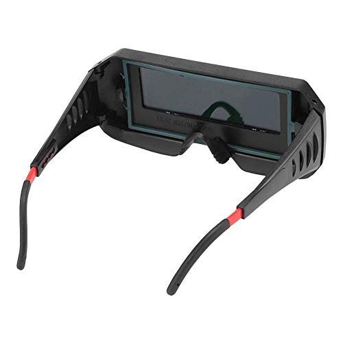 1 Pair Solar Auto Darkening Welding Goggle Safety Protective Shade Autodarking Welding Glasses Lens, Eyes Glasses TIG MIG Anti-Flog Anti-glare Goggles Welder, Black