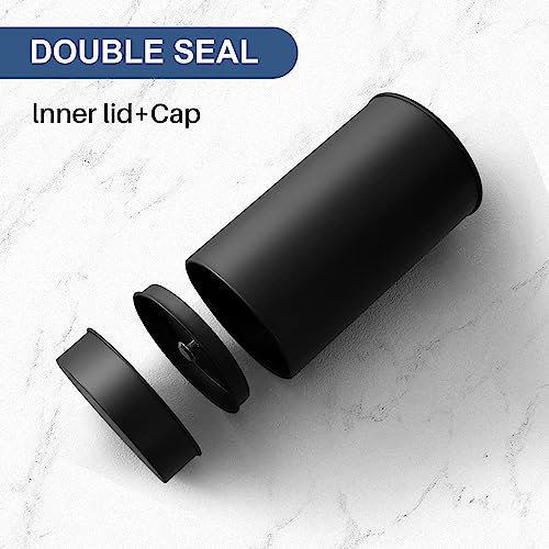 10 packs Tea Tin Canister Tea Tins for Loose Tea Metal Coffee container for ground Coffee Tea Canister 16 oz Round Tin Can with Airtight Double Lids Canister for Kitchen Storage(Black)