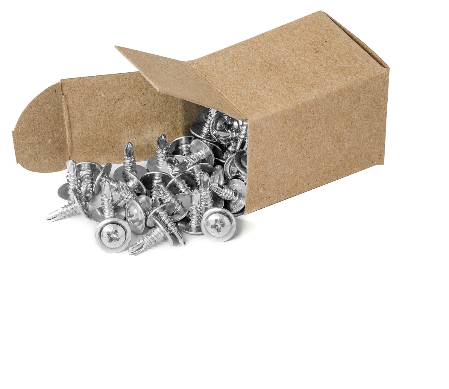 #8 x 1/2" Phillips Modified Truss Head Self-Drilling Tek Screw, Zinc-Plated Steel for Sheet Metal Attaches Wire Lath to Metal Studs - Box of 100