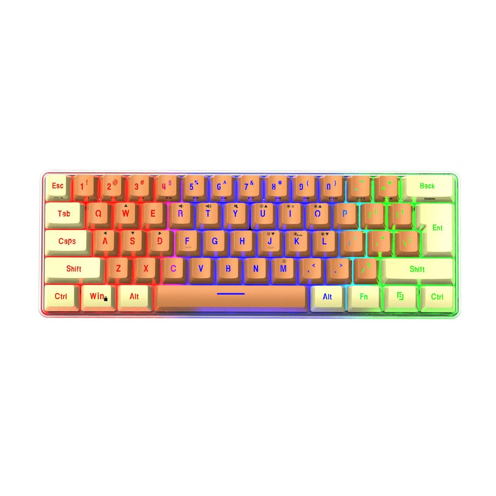 #j78n35 Mechanical Keyboard Wired Compact Pc Keyboard Mechanical Gaming Keyboard 61 Keys for Computer/Laptop