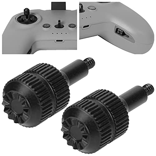 01 02 015 FPV Drone Controller Joysticks, Aluminum Controller Joysticks 2PCS Comfortable Storable for Metal Joystick Protector for Model Airplane Accessories(Black)