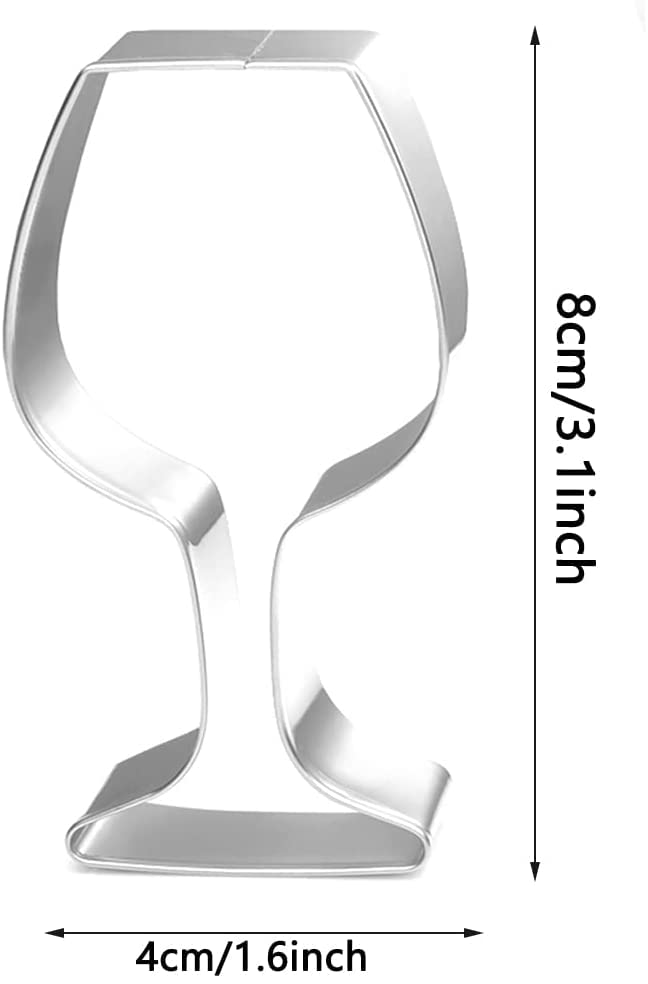 1 PC Wine Glass Cookie Cutter - Classic Goblet Wine Glass Cookie Cutter Mini Cookie Cutters Valentine Cookie Cutters for Kitchen Baking Small Cookie Cutters Shapes Baking