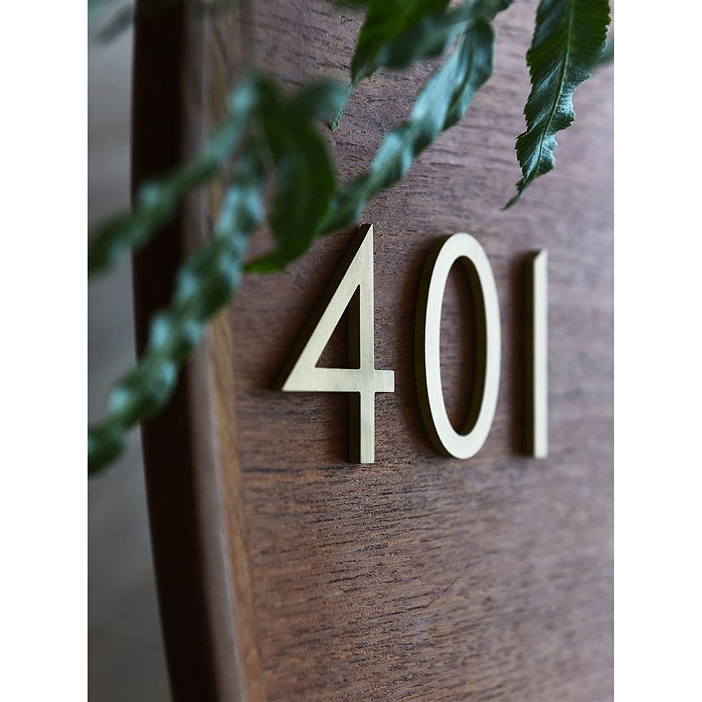 0-9 5cm Golden Brass Numbers Retro Hotel Dormitory Room Door Plates Metal Digital House Number, 1pcs (Color : Number 6)