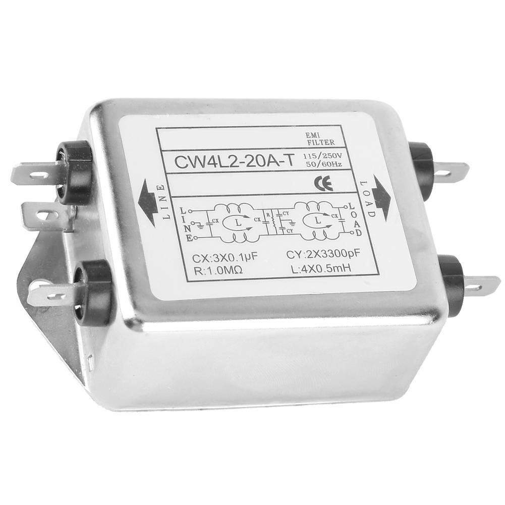 115V/250V Power Line Filter,20A 50/60Hz Power Filter Terminal Power Wire Filter,Power Line EMI Filter Terminal Power Filter Module