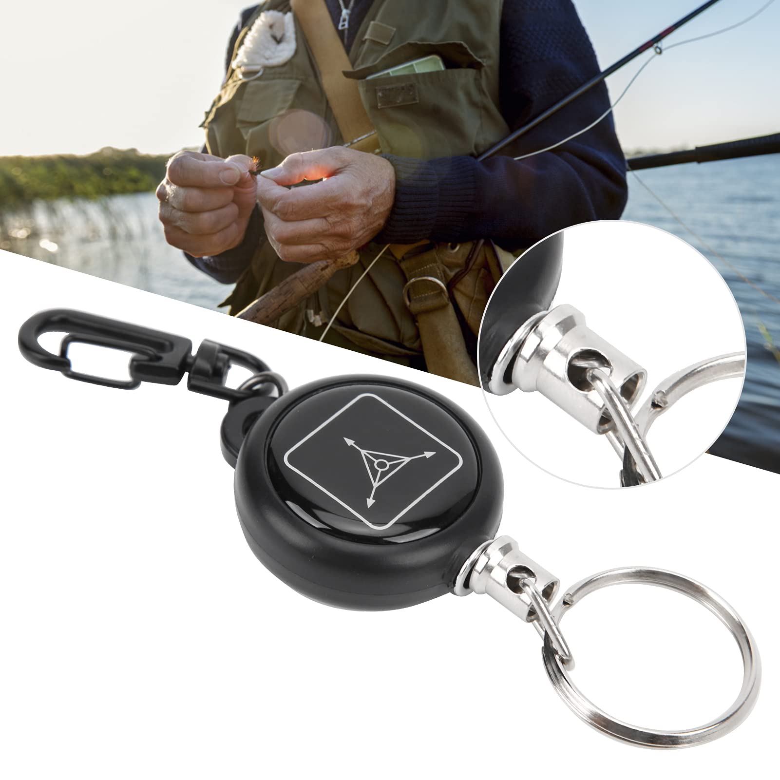 01 02 015 Fly Fishing Anglers Tool, Flexible Universal Fly Fishing Tool Retractor Safety Quick Release for Fly Fishing