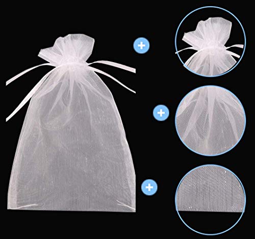120PCS Organza Drawstring Gift Bag Pouch Wrap for Party/Game/Wedding/Christmas, Candy Pouch (120 Pcs-8x12")