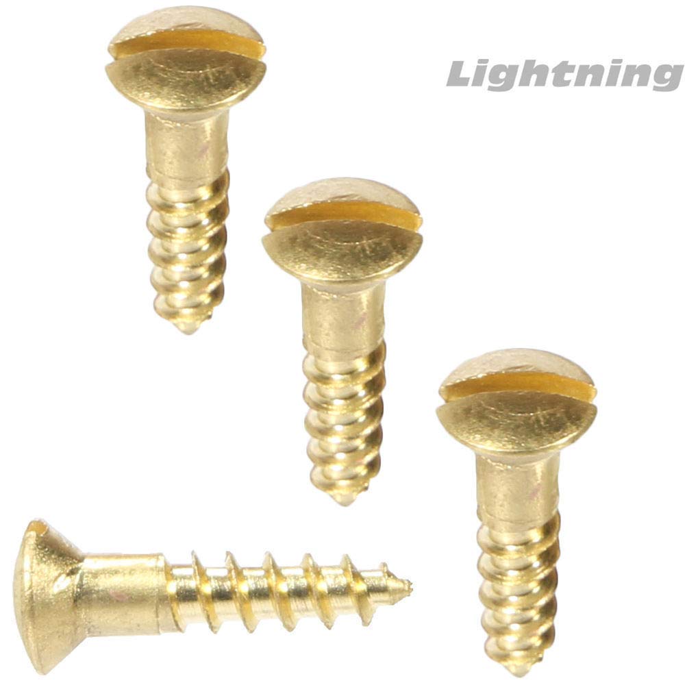 #6 x 3/4 Solid Brass Wood Screws Oval Head Slotted Drive Quantity 100