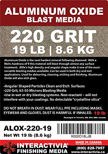 #220 Aluminum Oxide - 19 LBS - Ultra Fine Sand Blasting Abrasive Media for Blasting Cabinet and Blasting Guns.
