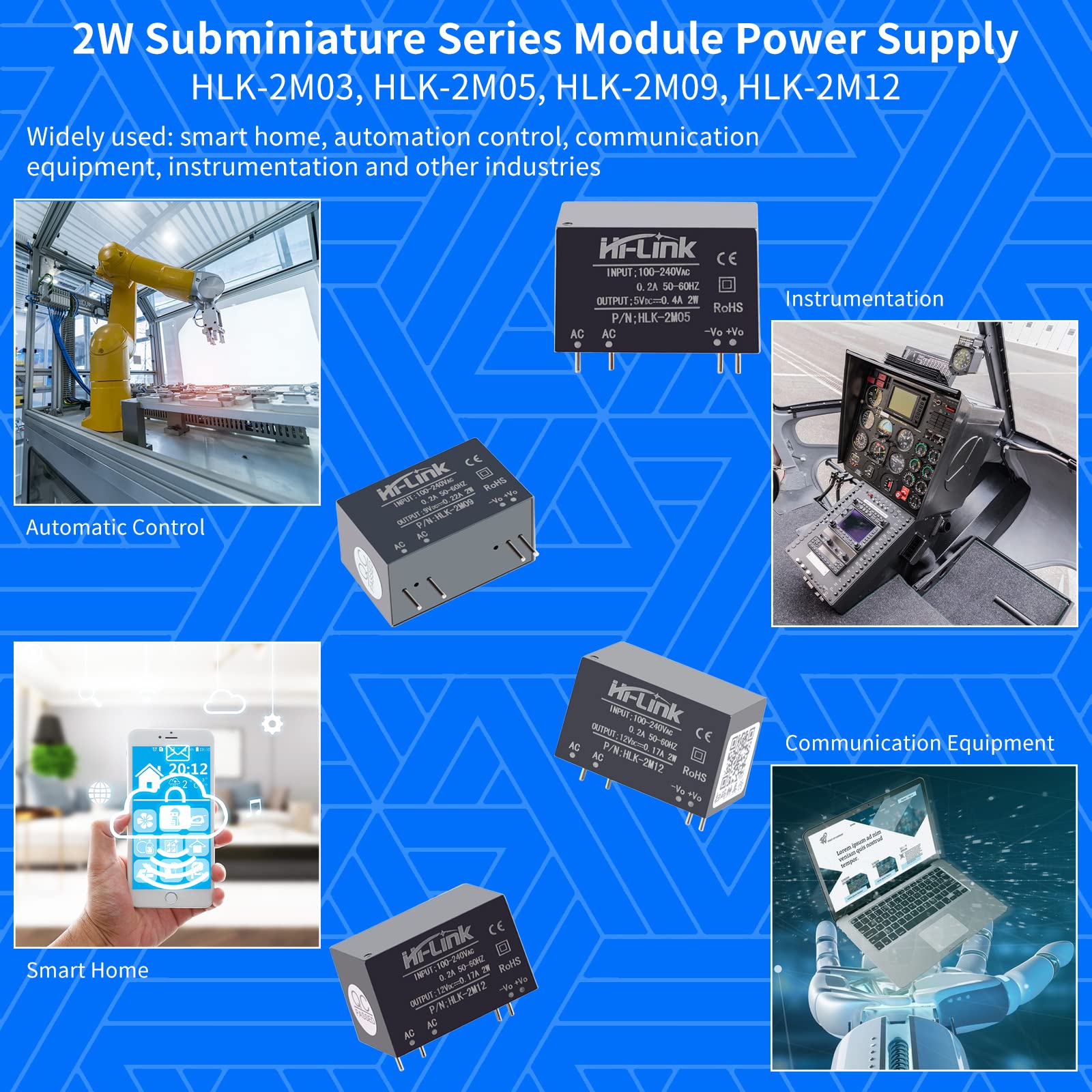 000 EC Buying 3Pcs HLK-2M03 Power Module, AC-DC Converter 220V to 3.3V 600mA AC-DC Small Isolation Switching Power Module Output Power 2W Suitable for Smart Home, Industrial Robots