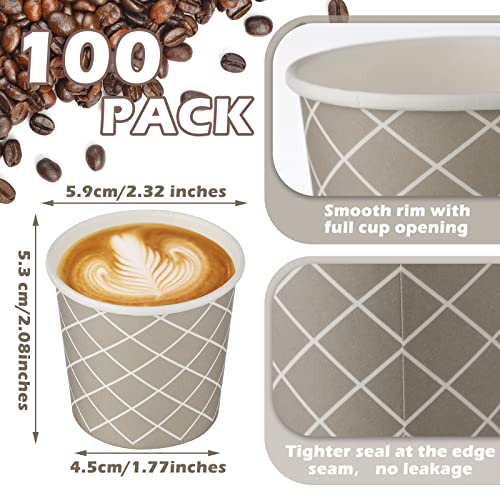 100 Count 3 oz Disposable Coffee Cups Disposable Espresso Cups Small Paper Cups 3 oz Cups for Coffee Tea Cocoa Juice Mini Disposable Paper Cups for Cafes Offices and Home