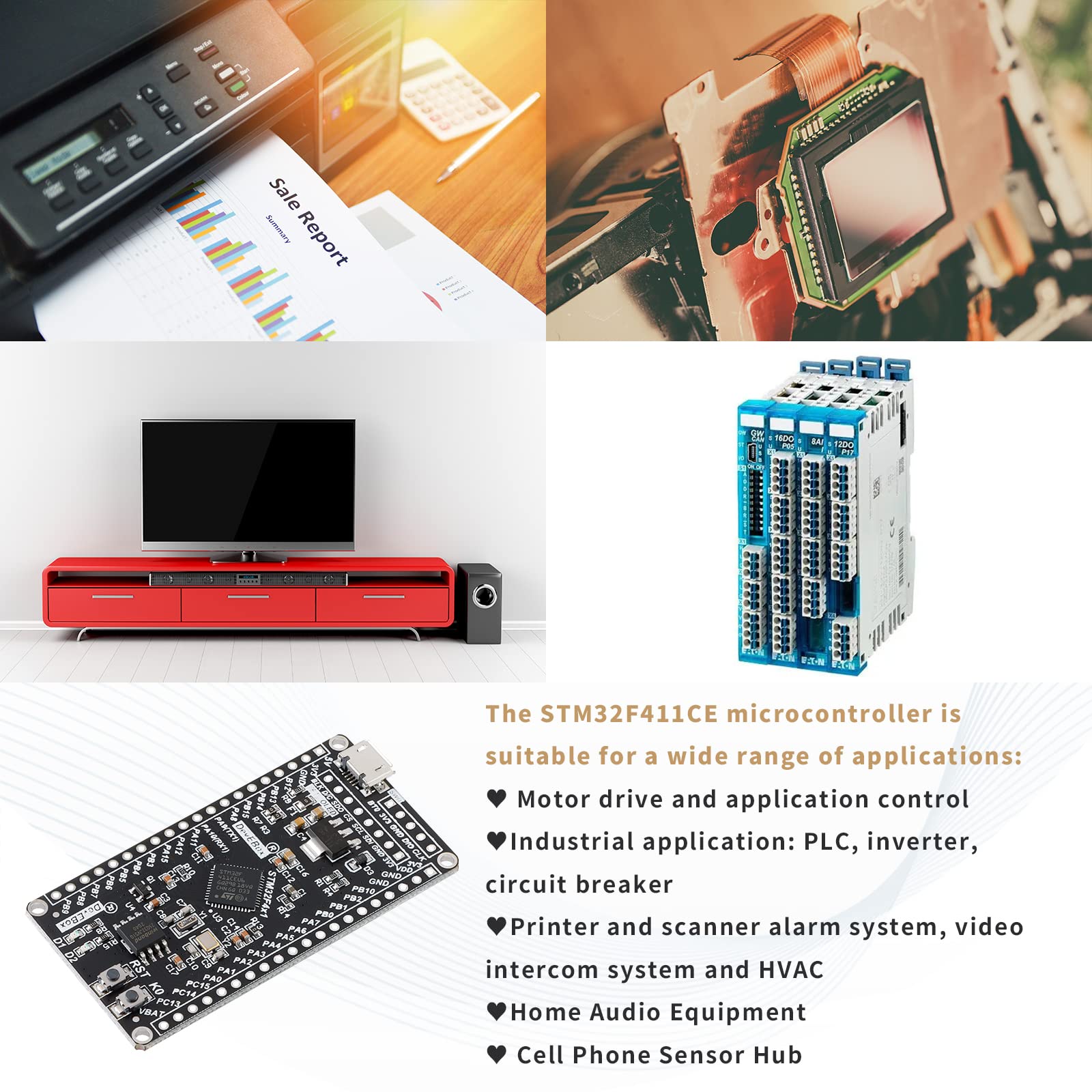 000 EC Buying STM32F411 Development Board, STM32F411CE System Board Integrated 32-Bit RISC Microprocessor STM32F4 Learning Core Board with 100MHz 512kB Flash and 128kB RAM