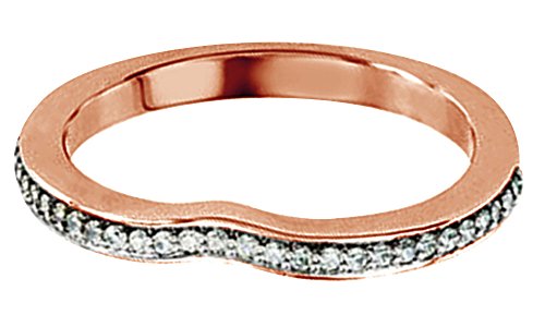 0.16 Cttw Round Cut White Natural Diamond Engagement Wedding Ring 14K Rose Gold,Ring size-11