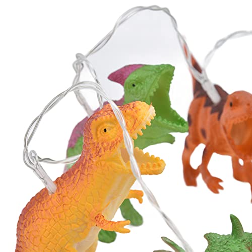 01 02 015 Dinosaur String Lights Battery, LED Dinosaur String Lights Decorations Warm White Light for Gardens for Homes for Kids
