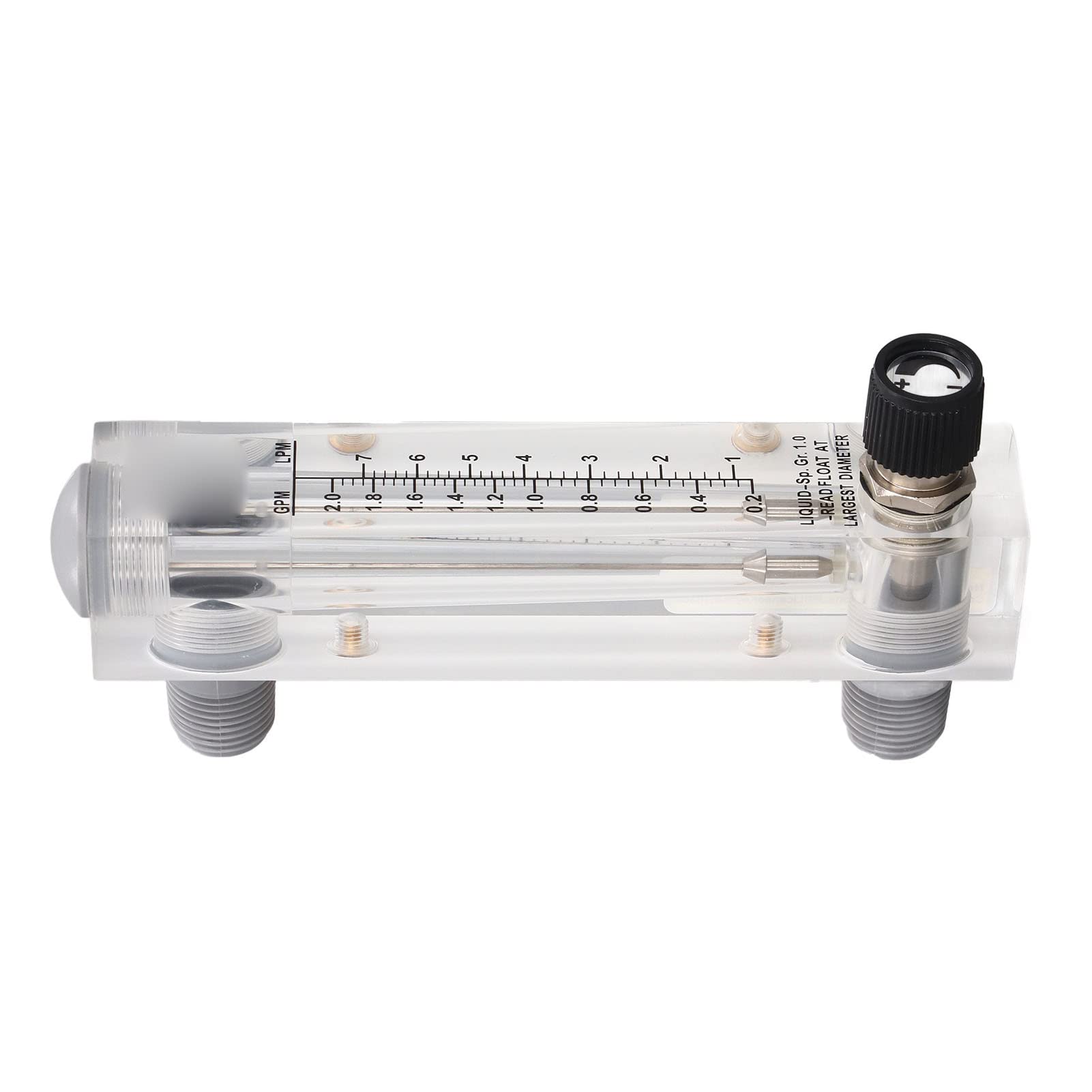 0.2β2GPM Panel Type Water Meter Adjustable Liquid Flowmeter 1/2in Male Thread 1/4in Female Thread