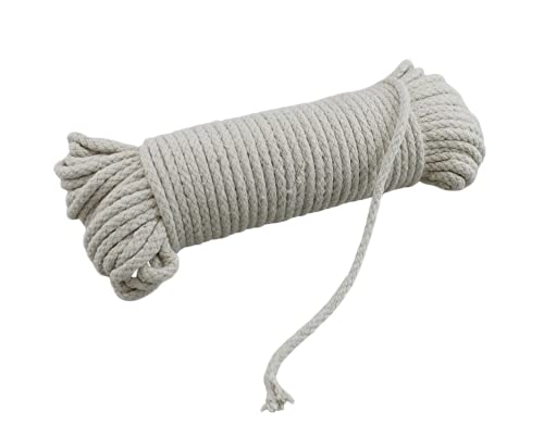 100 Ft Heavy Duty Braided Cotton Rope Clothesline #6 1/4" 6 mm Multi Purpose Home Boat Camping Ivory