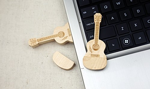 10 PCS Guitar Shaped Wood Memory Stick USB Flash Drive in Wood Box (2.0/16GB, Maple)