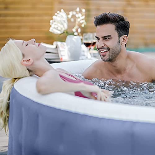 #WEJOY Inflatable Hot Tub 76 x 76 x 27 in Air Jet Spa 5 Person Outdoor Round Heated Hot Tub Spa with 120 Bubble Jets