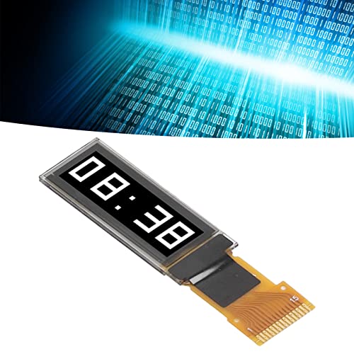 0.91in Display Module, Thin Bright Self Illumination 4 Pcs Organic Light Emitting Diode Screen 15 Pin for Electronic Components(White)