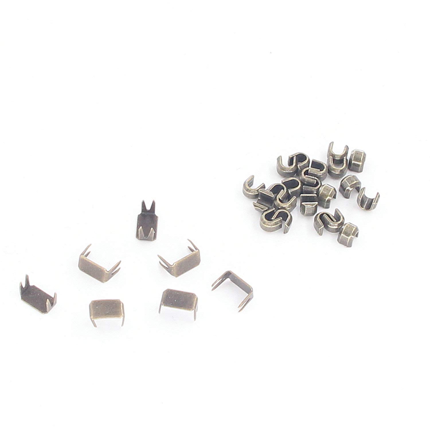 #5 300 pcs Antique Brass Zipper Bottom Stops and Top Stops for Zipper Repair (Antique Brass) Leekayer