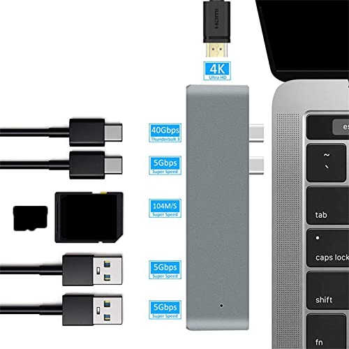 #V2iwOH Double USB Type C to 4K Hdmi 2 USB 3 0 Sd/Tf Card Reader 2 Type C 7 in 2 Hub Adapter