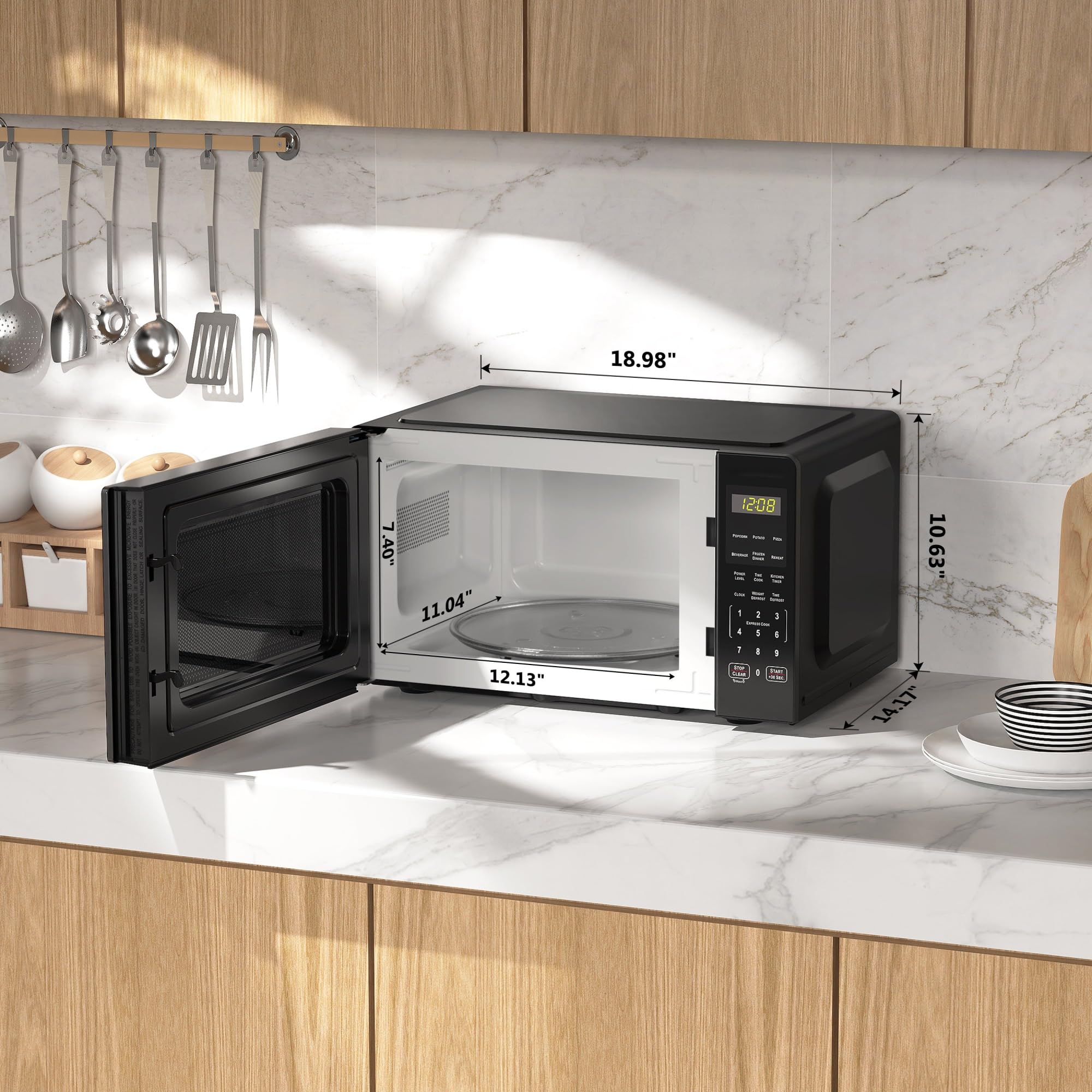 0.9 Cu ft Countertop Microwave Oven, 900 Watts, Stainless Steel, New (Color : Stainless Steel)