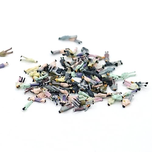 1:200 Scale Z Gauge Model Painted Figure People for Street Train Layout (Pack of 100)