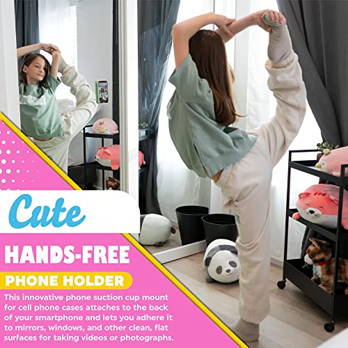 || OCTOBUDDY || Silicone Suction Phone Case Adhesive Mount || (iPhone and Android Cellphone case Compatible, Hands-Free Mobile Accessory Holder for Selfies and Videos) Fidget Toy (Chalk Pink)