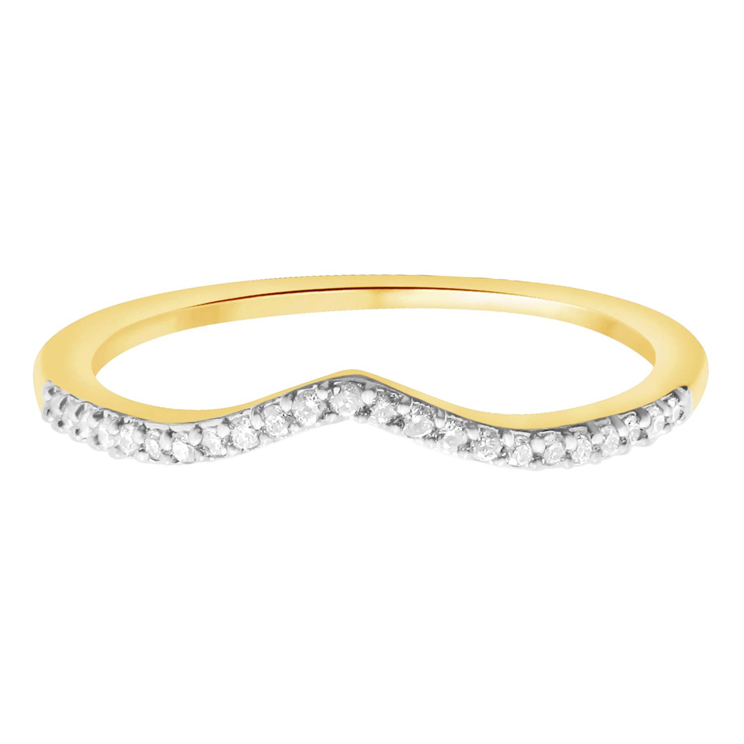 0.08 CTTW Diamond Half Eternity Ring/Anniversary Band Round cut Natural Diamond Ring in 10K Yellow Gold