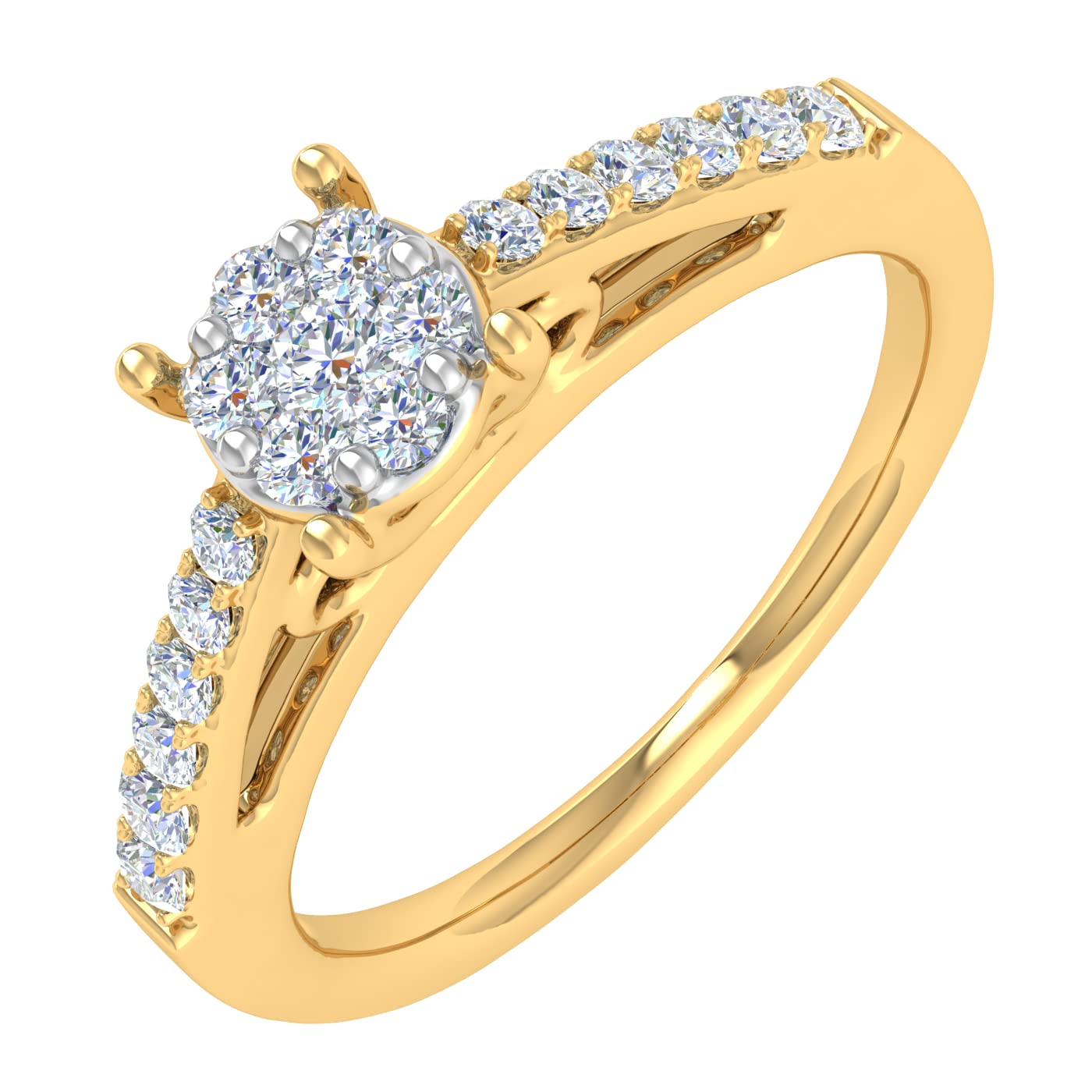 0.30 Carat Prong Set Diamond Engagement Ring in 14K Yellow Gold (Ring Size 7)
