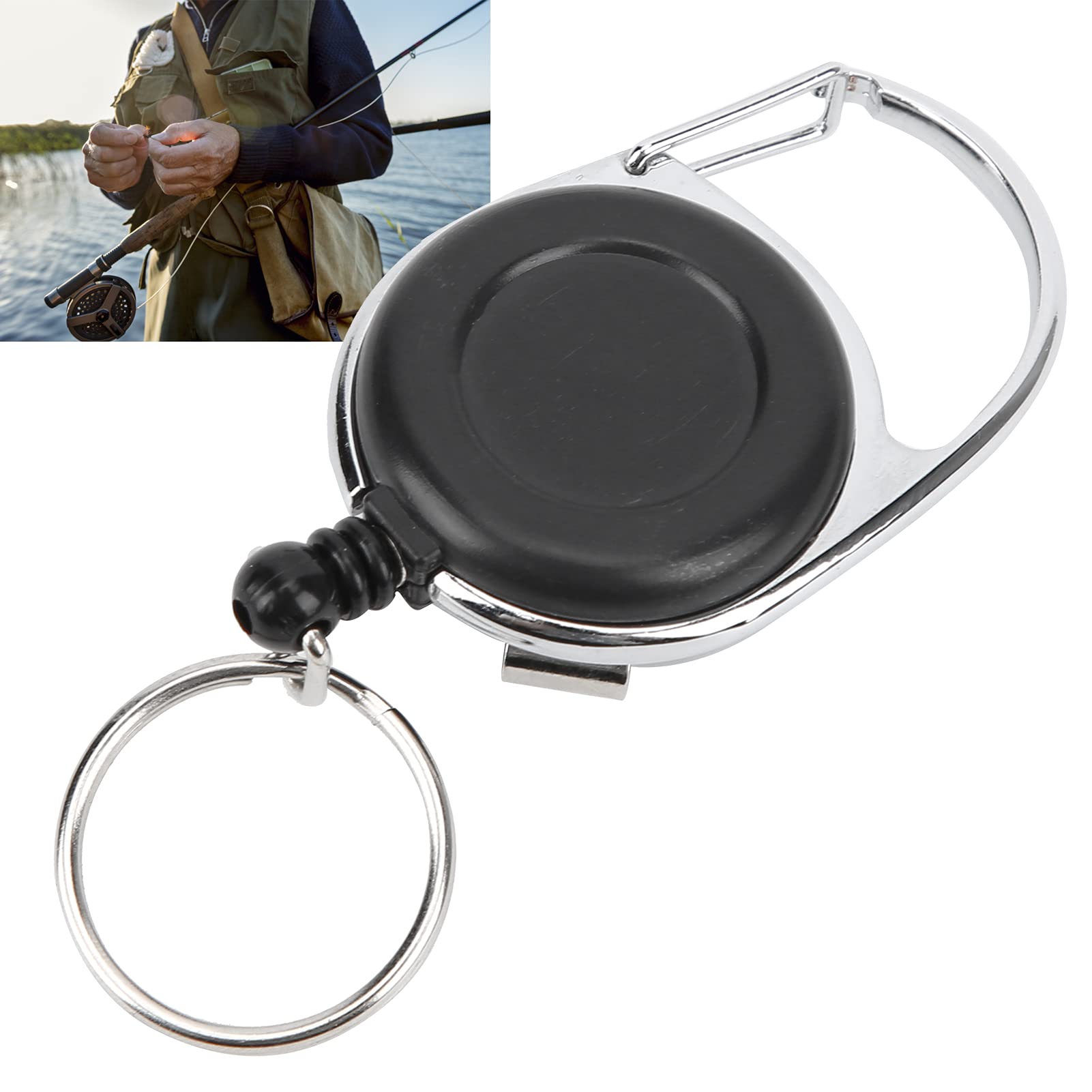01 02 015 Fly Fishing Tool Retractor, Steel Wire Retractor Reliable Retractable for Fly Fishing