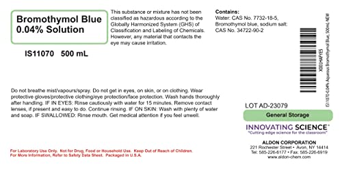 0.04% Aqueous Bromothymol Blue, 500mL - The Curated Chemical Collection by Innovating Science