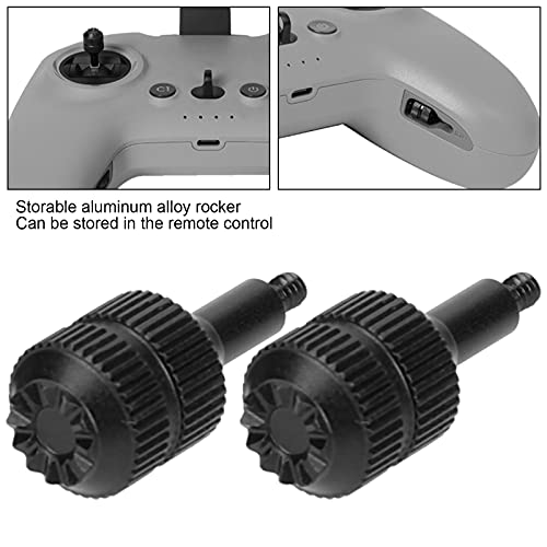 01 02 015 FPV Drone Controller Joysticks, Aluminum Controller Joysticks 2PCS Comfortable Storable for Metal Joystick Protector for Model Airplane Accessories(Black)
