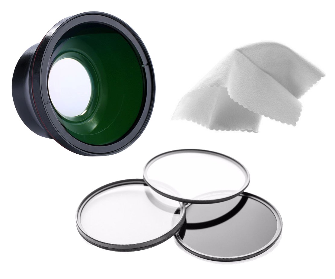 0.43X High Definition Super Wide Angle Lens w/Macro Compatible with Panasonic Lumix DMC-LX100 + Filters